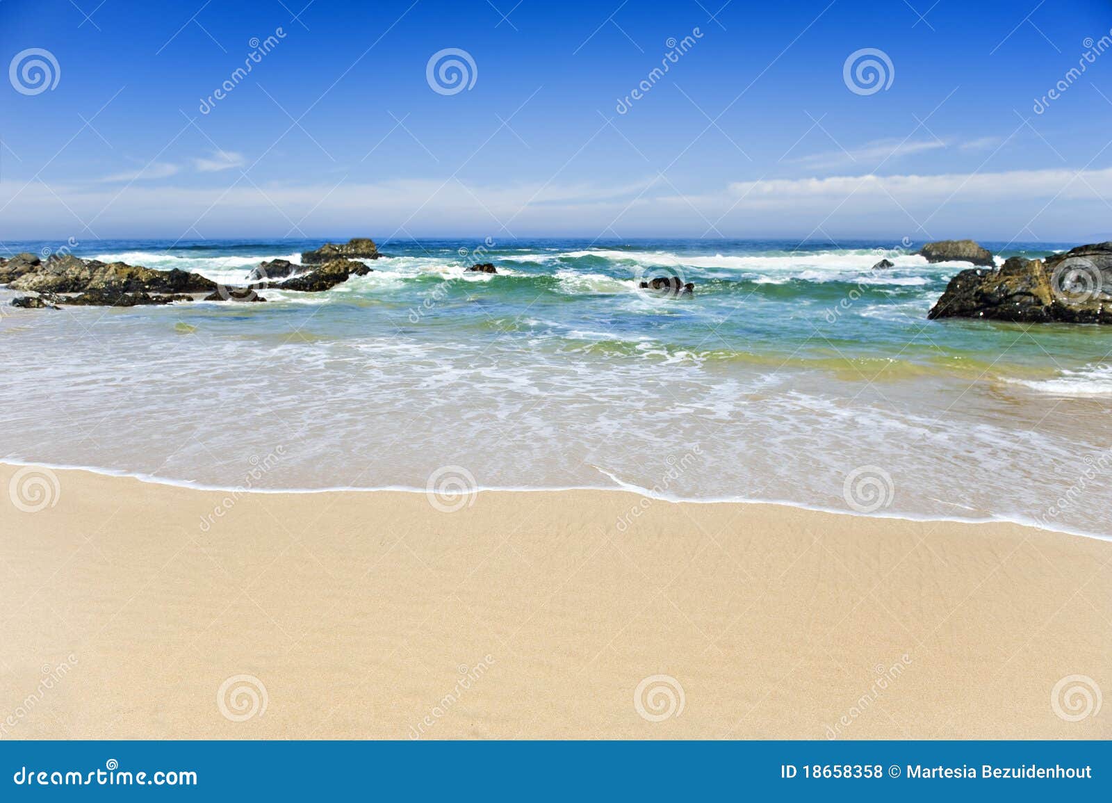 Empty Beach on a Beautiful Tropical Island Stock Photo - Image of ...