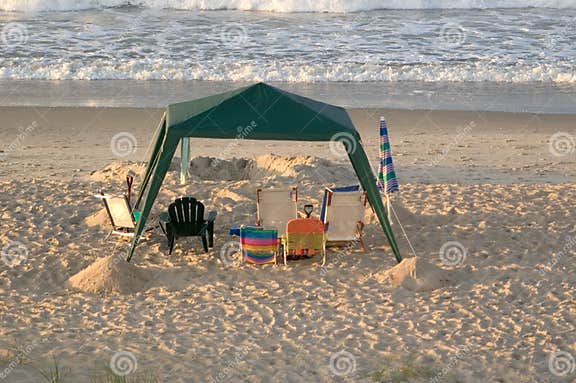 Empty Beach Canopy stock image. Image of canopy, chairs - 16781