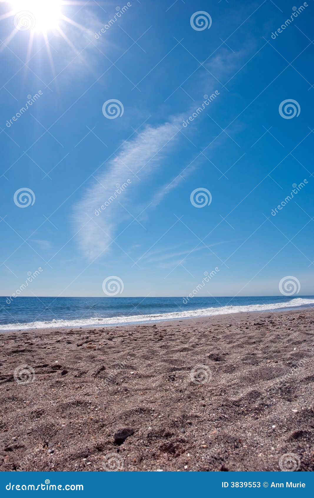 Empty Beach with a Clear Blue Sky Stock Image - Image of shore, empty ...