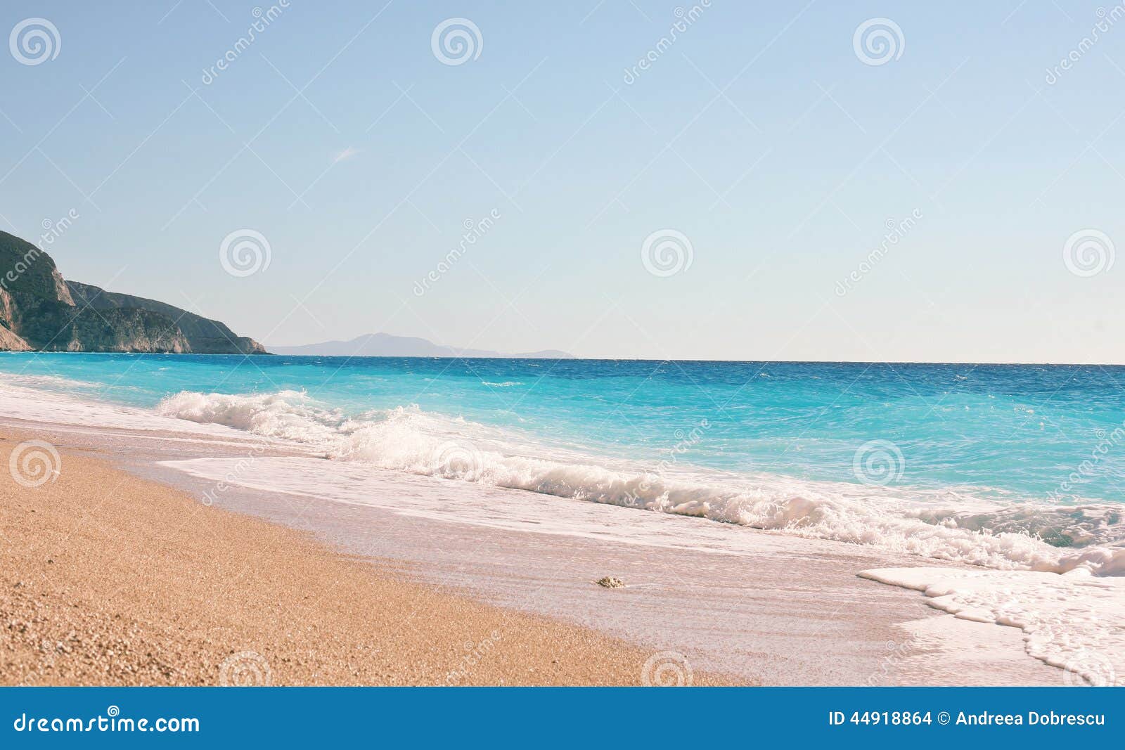 Empty beach stock photo. Image of scenary, blue, greek - 44918864