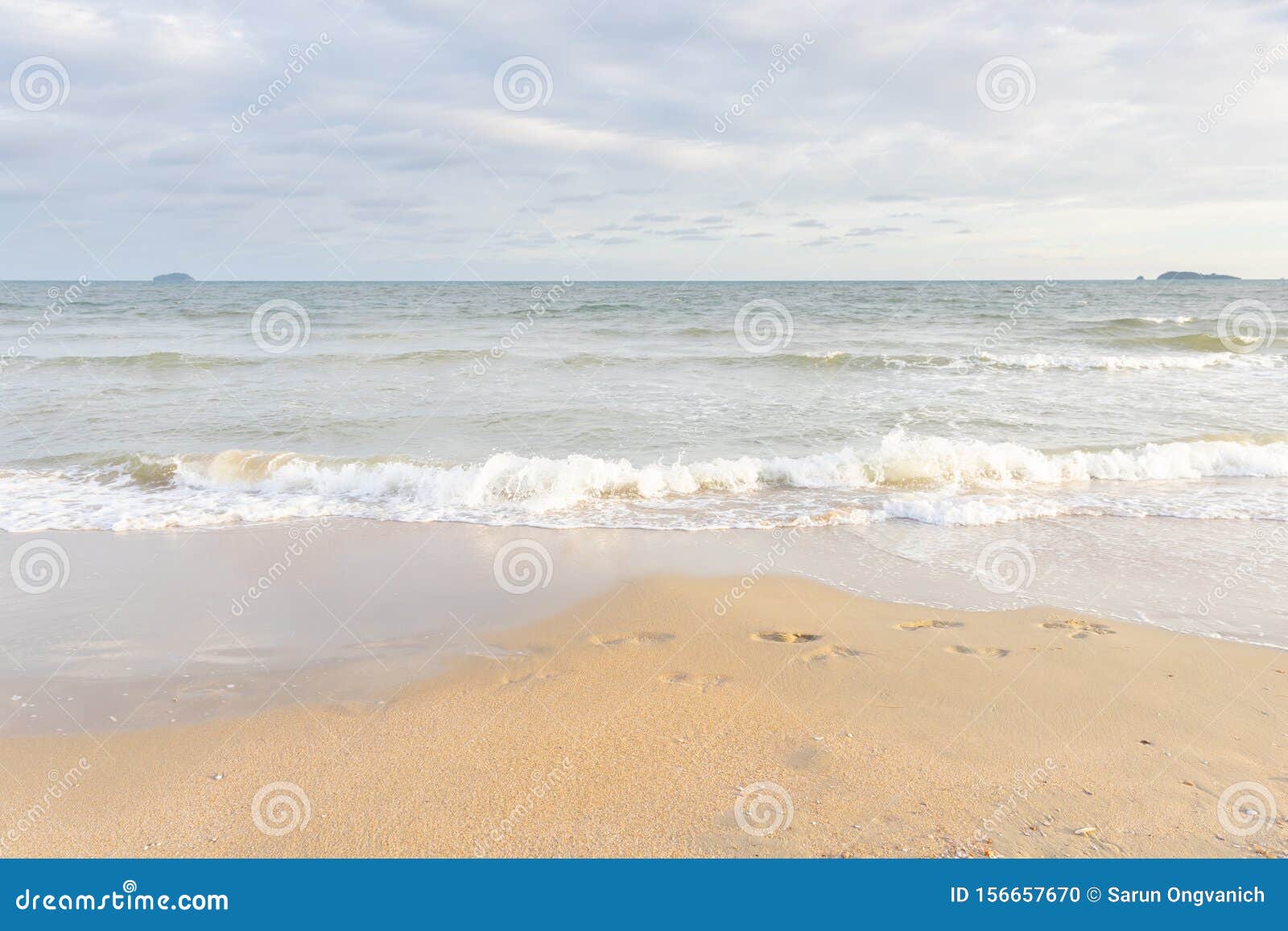 Empty Beach and Tropical Sea with Beautiful Sky Background Stock Photo ...