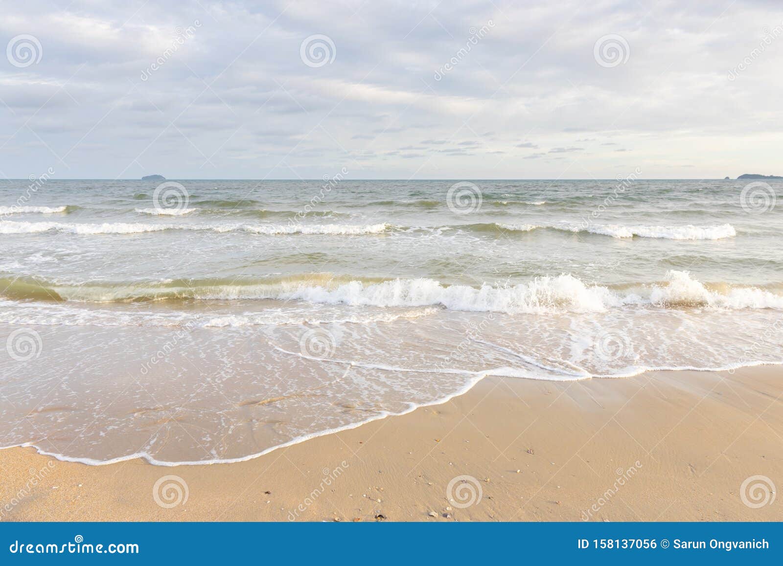 Empty Beach and Tropical Sea with Beautiful Sky Background Stock Photo ...