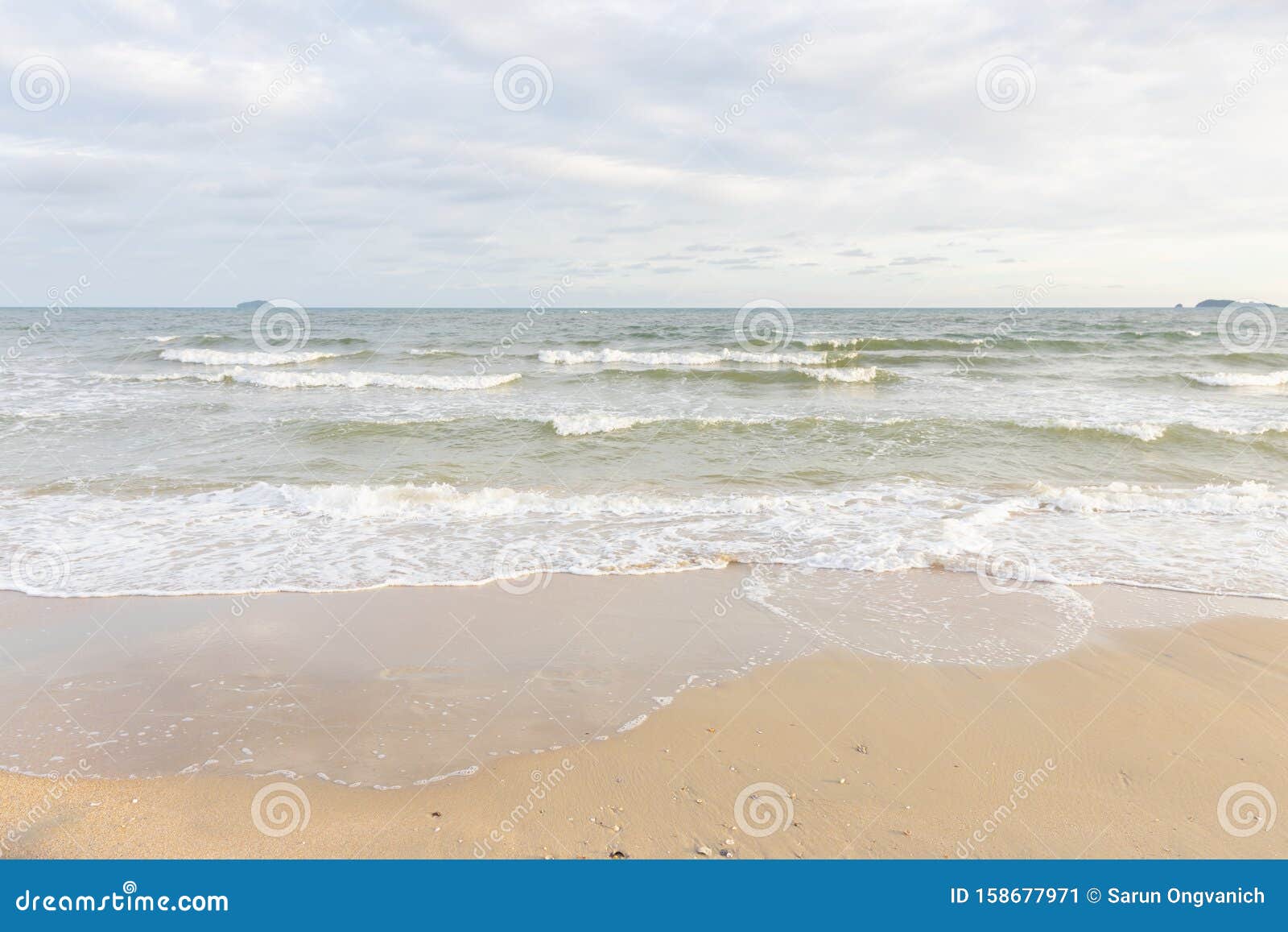 Empty Beach and Tropical Sea with Beautiful Sky Background Stock Image ...