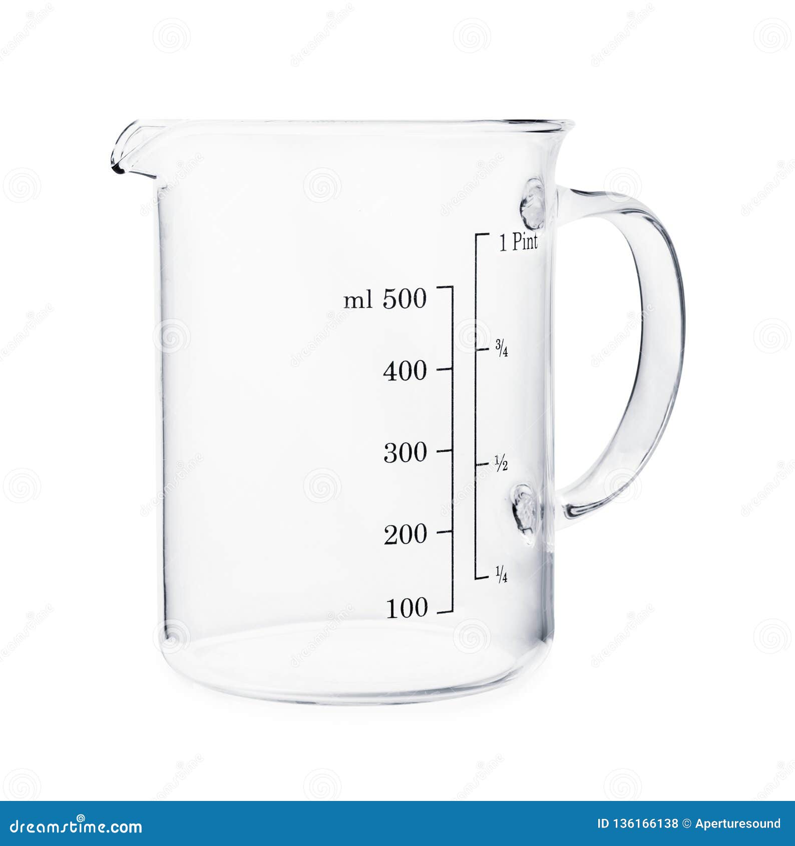 Empty beaker isolated stock photo. Image of container - 136166138
