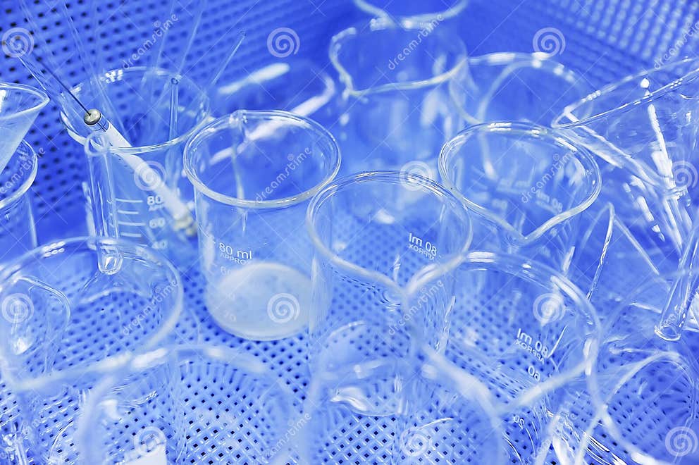 Empty beakers stock photo. Image of microbiology, bottle - 85246692