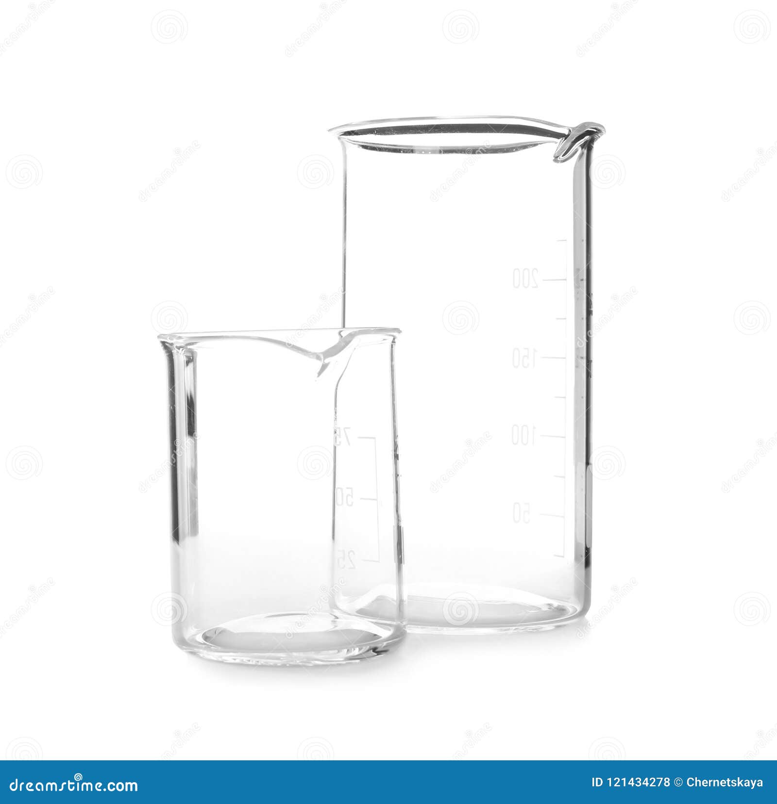 Empty Beakers on White Background Stock Photo - Image of object ...