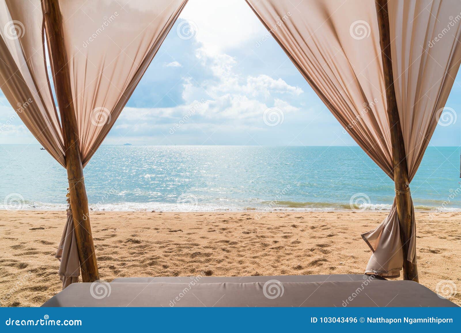 Beautiful Pavilion on Beach Stock Photo - Image of ocean, resort: 103043496