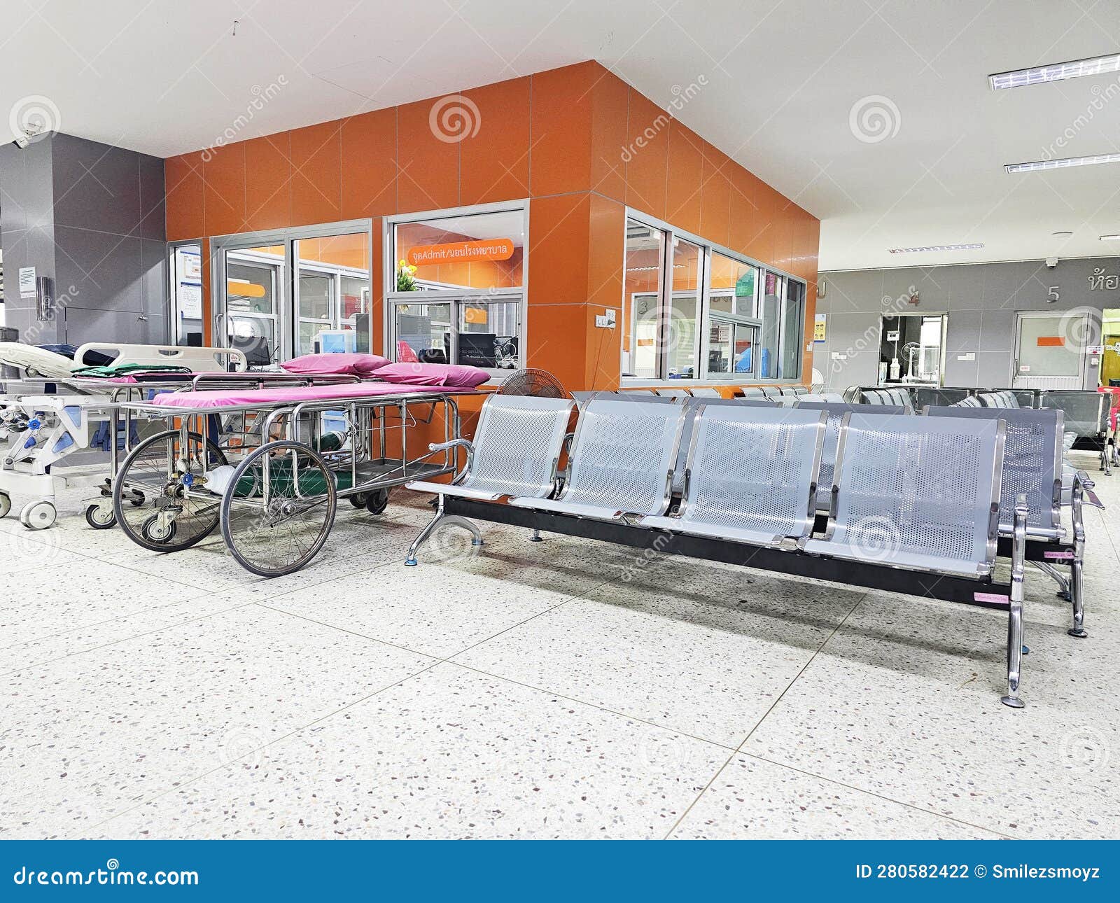 Empty Bed in the Hospital Emergency Department and Chair Stock Photo ... Empty Bed in the Hospital Emergency Department and Chair Stock Photo ...