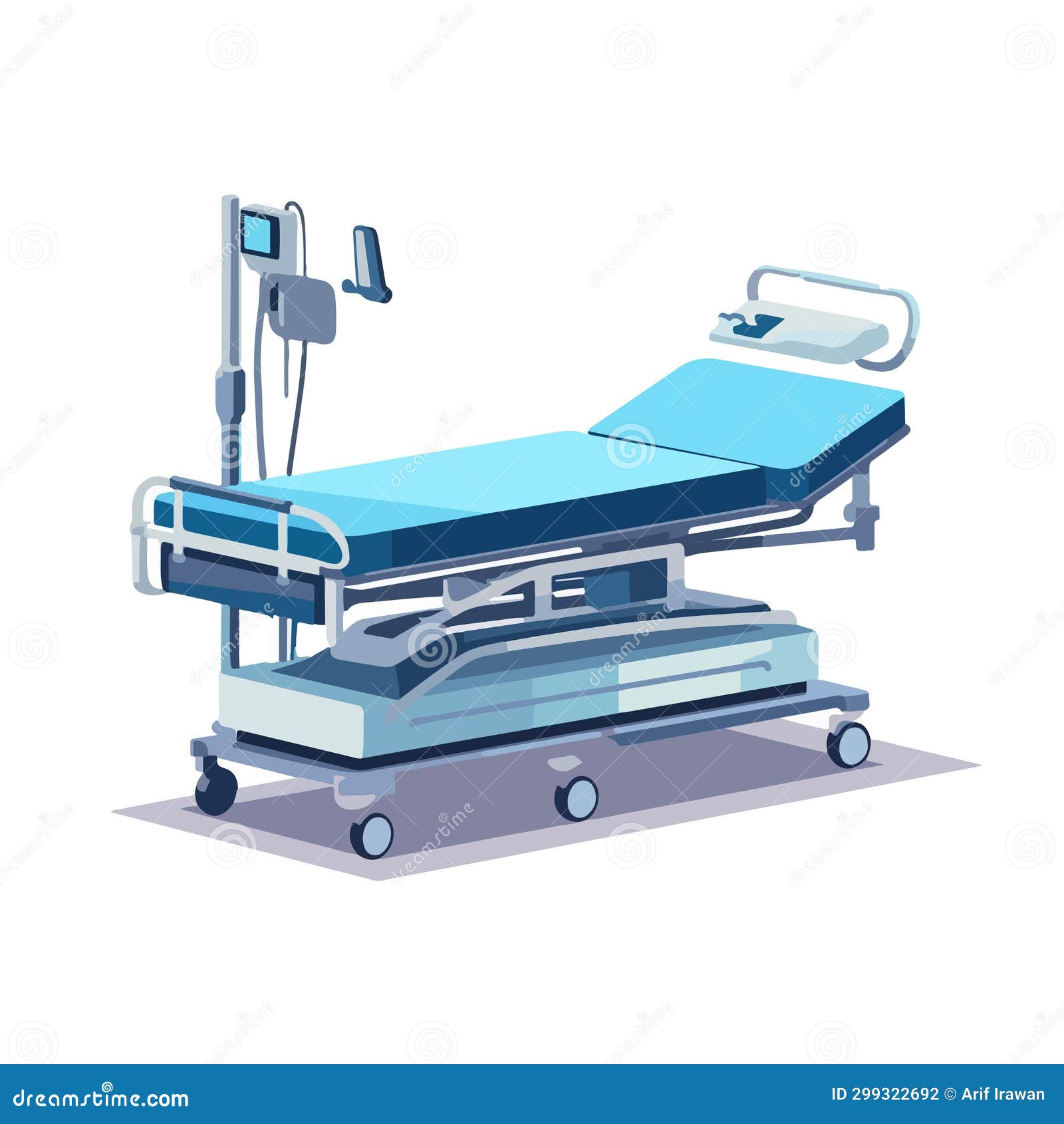 Empty Bed on Hospital Ward Vector Realistic Stock Vector - Illustration ...