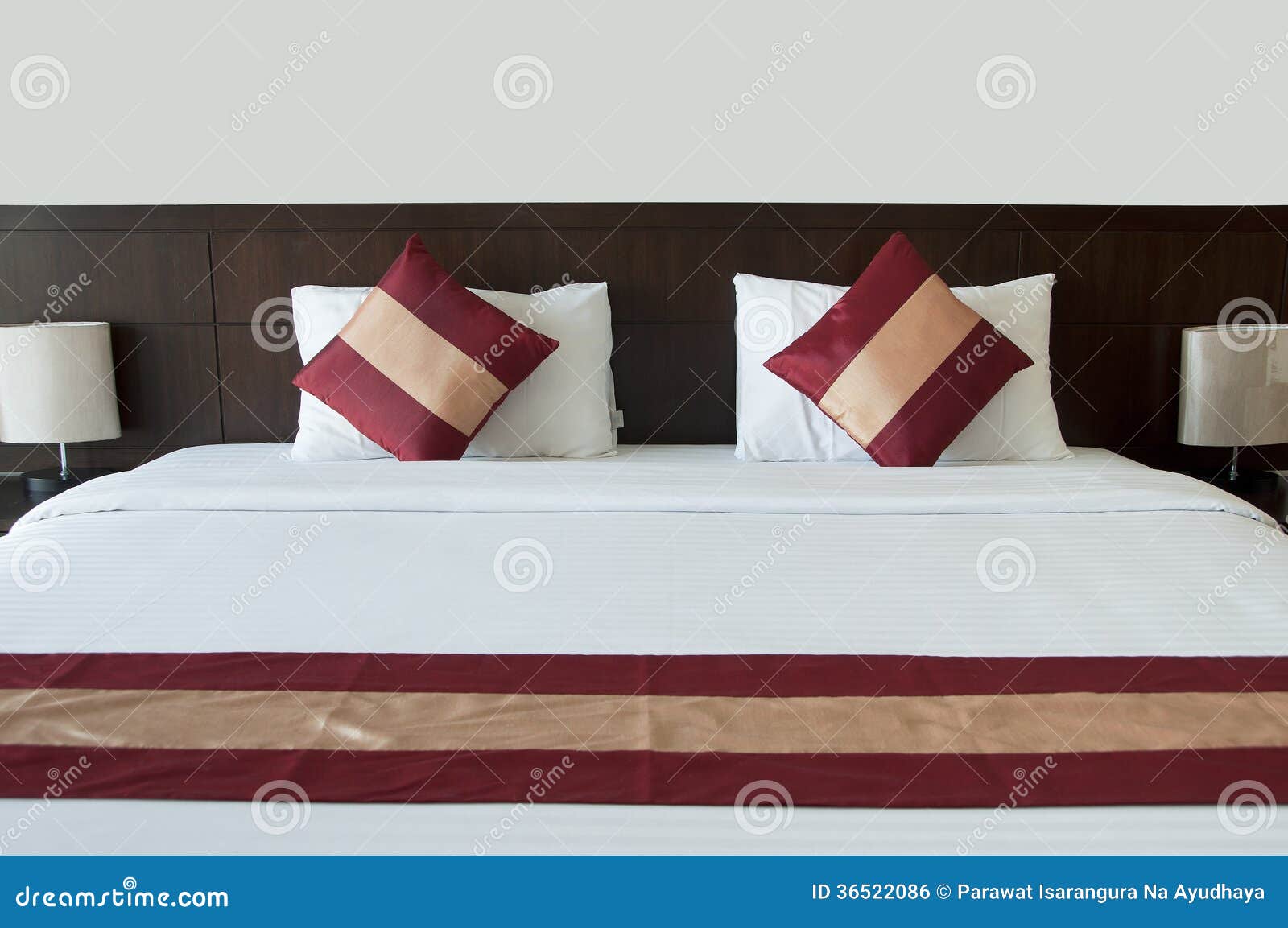 Empty bed. stock photo. Image of design, luxury, interior - 36522086