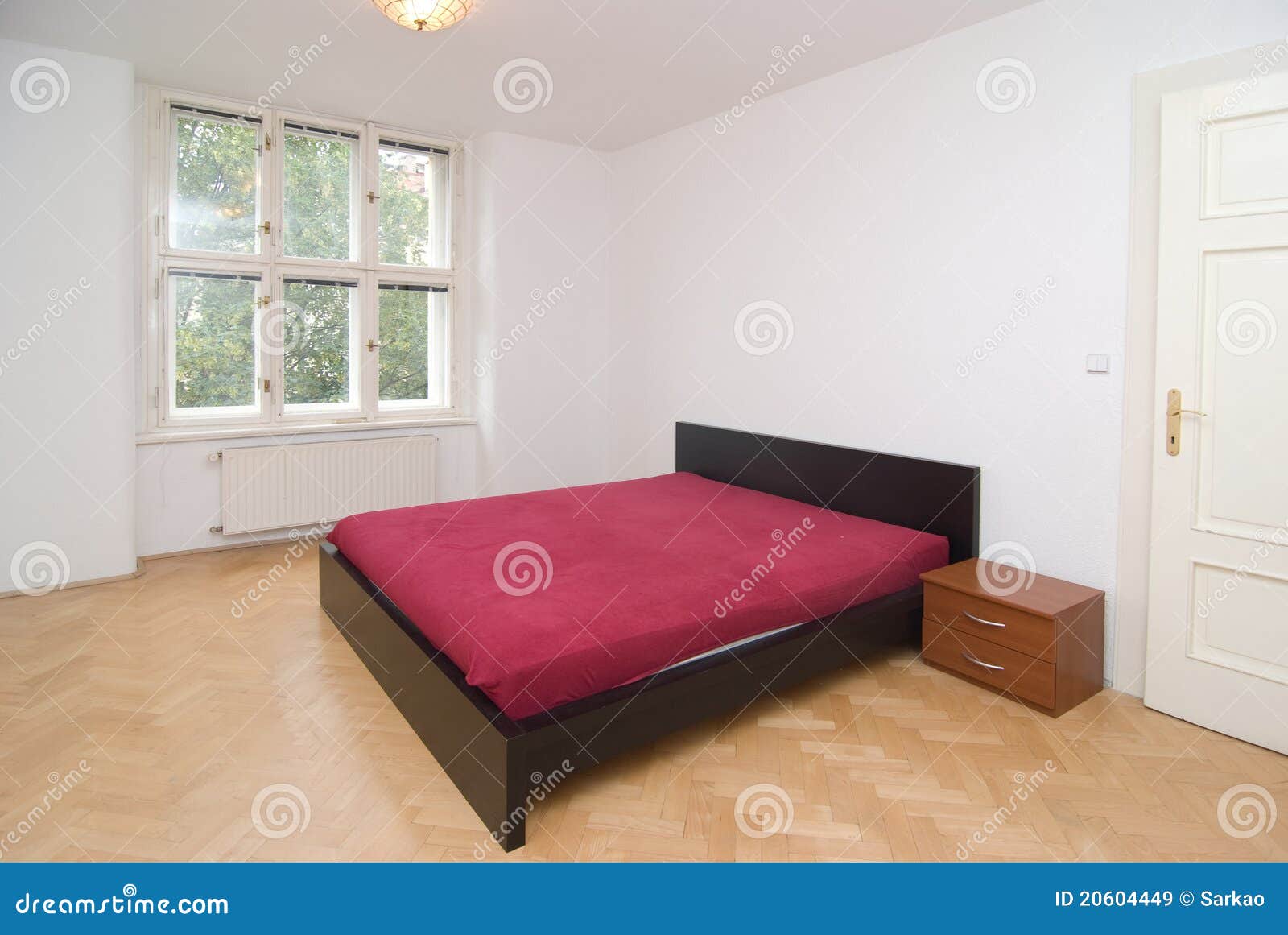 Empty bedroom stock image. Image of indoor, window, furniture - 20604449