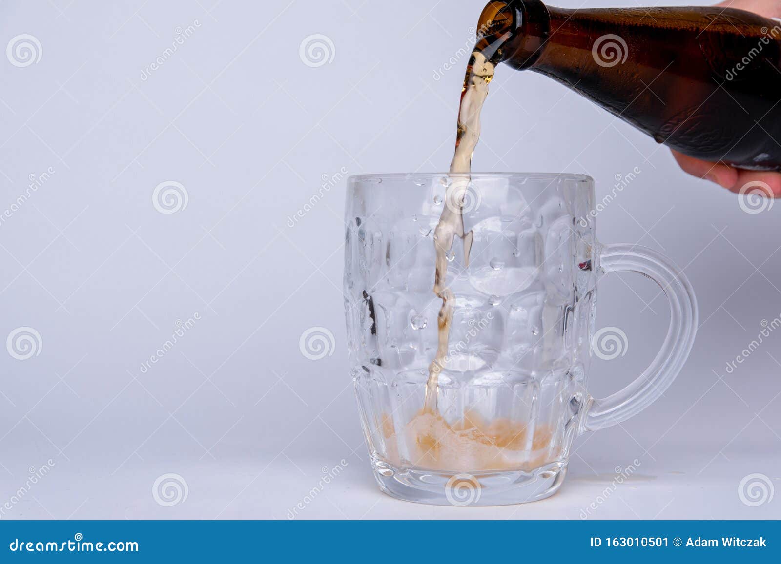 Empty Beer Glass. Isolated on White Background Stock Image - Image of ...