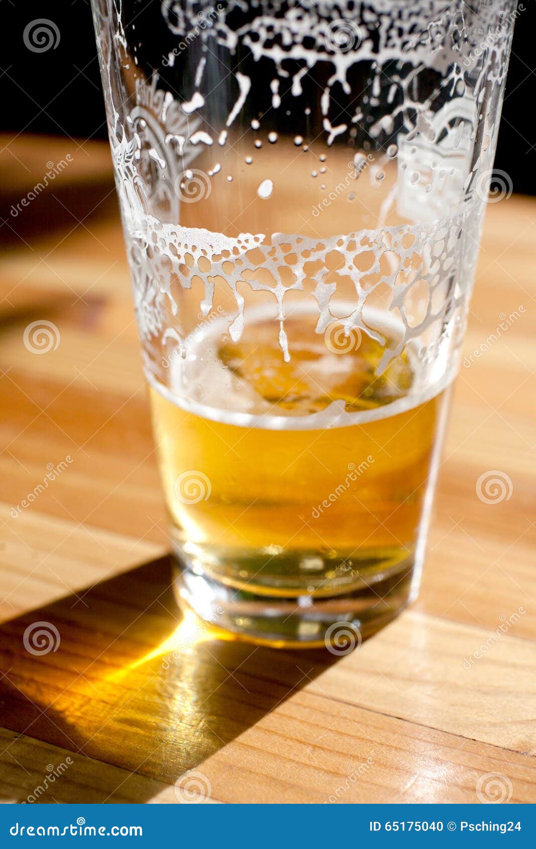Almost empty beer glass stock photo. Image of empty, drinking - 65175040