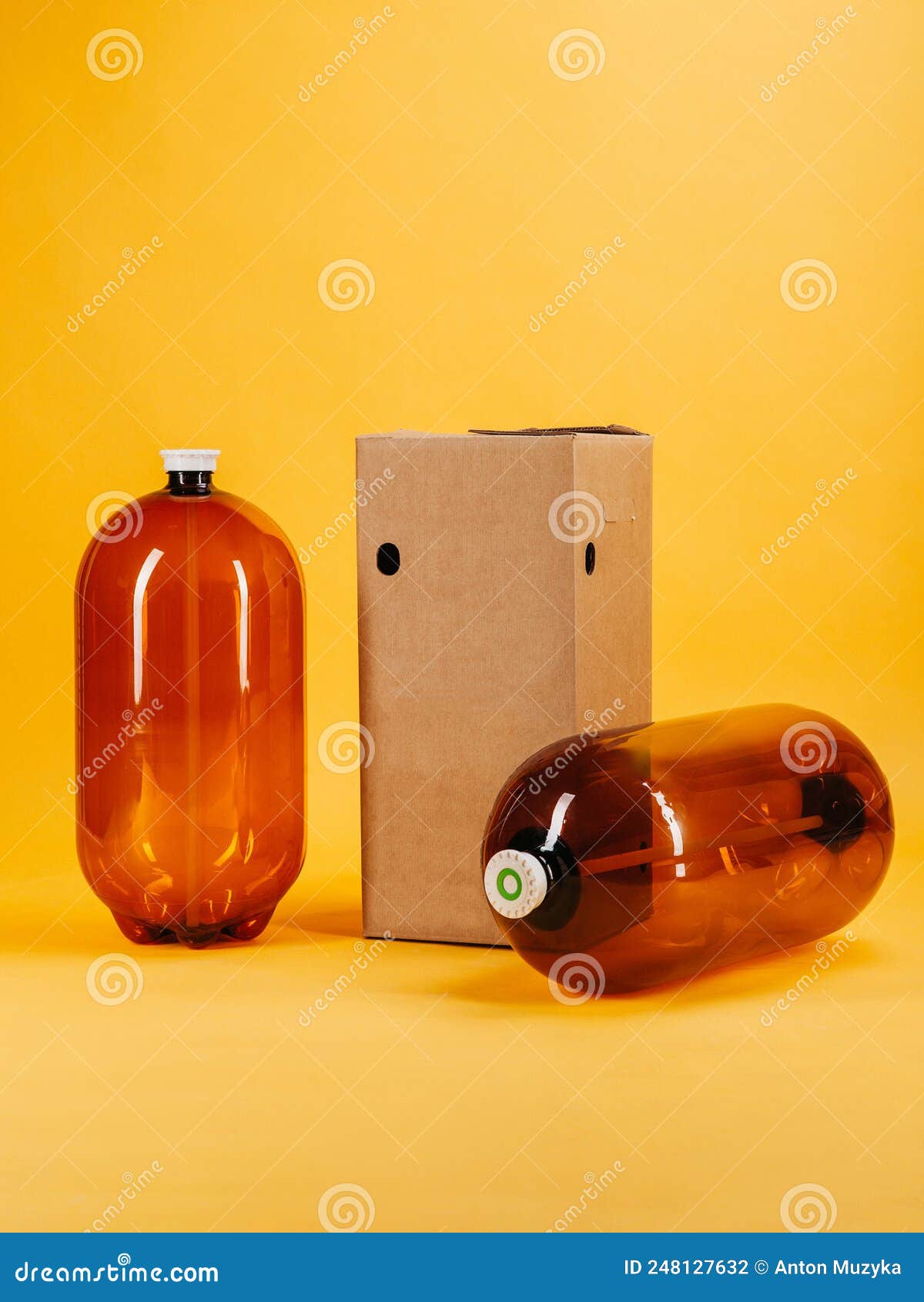 Empty Beer Kegs Next To the Box. Storing and Transporting Plastic Kegs ...