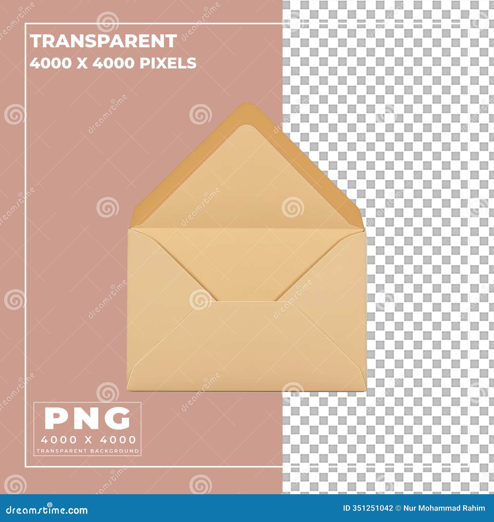 Empty Beige Envelope Ready for Mail on Transparent Background Stock ...