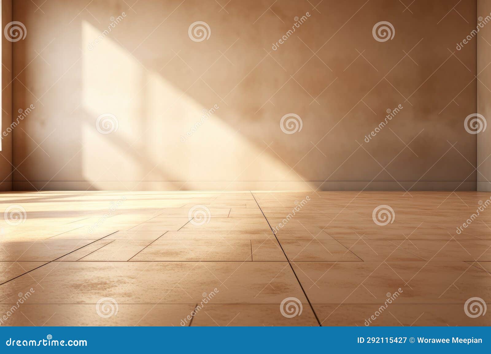 Empty Beige and Smooth Floor with Interesting Light Glare Background ...