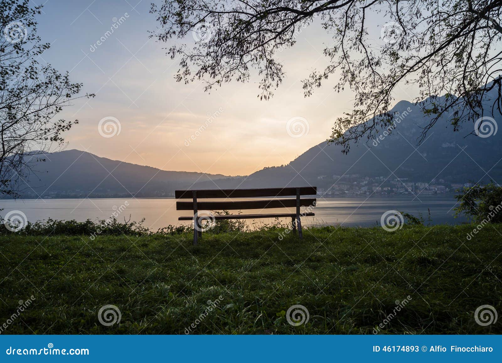 Empty bench stock image. Image of contrast, moon, horizon - 46174893