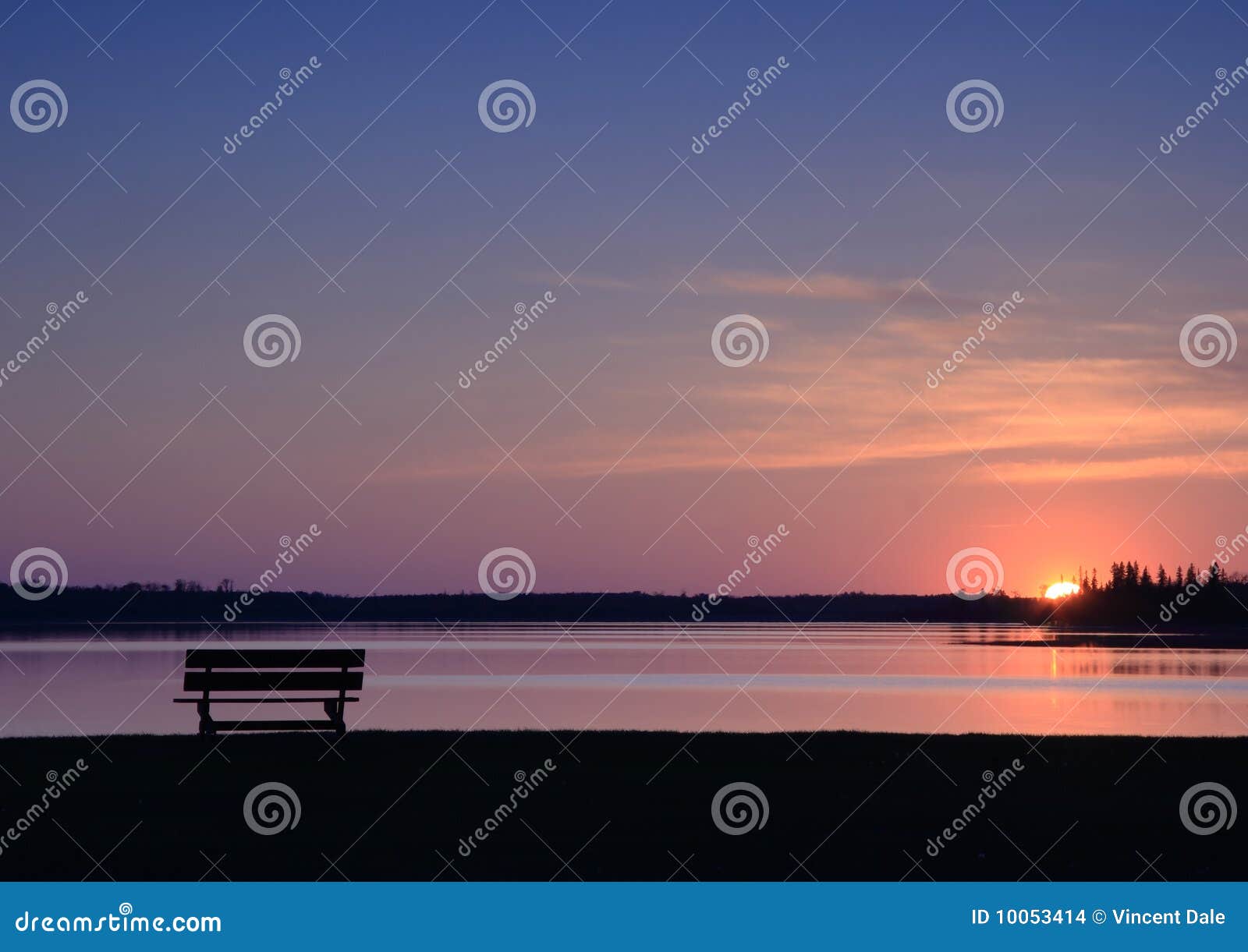 Empty Bench at Sunset stock photo. Image of empty, setting - 10053414