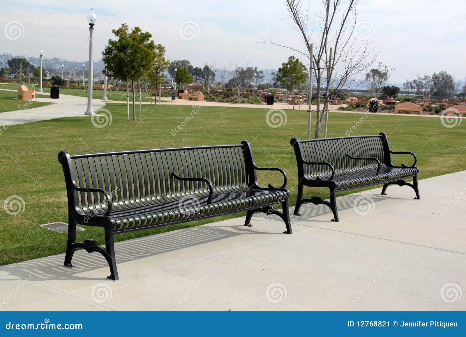 Empty Benches stock image. Image of chair, outdoor, public - 12768821
