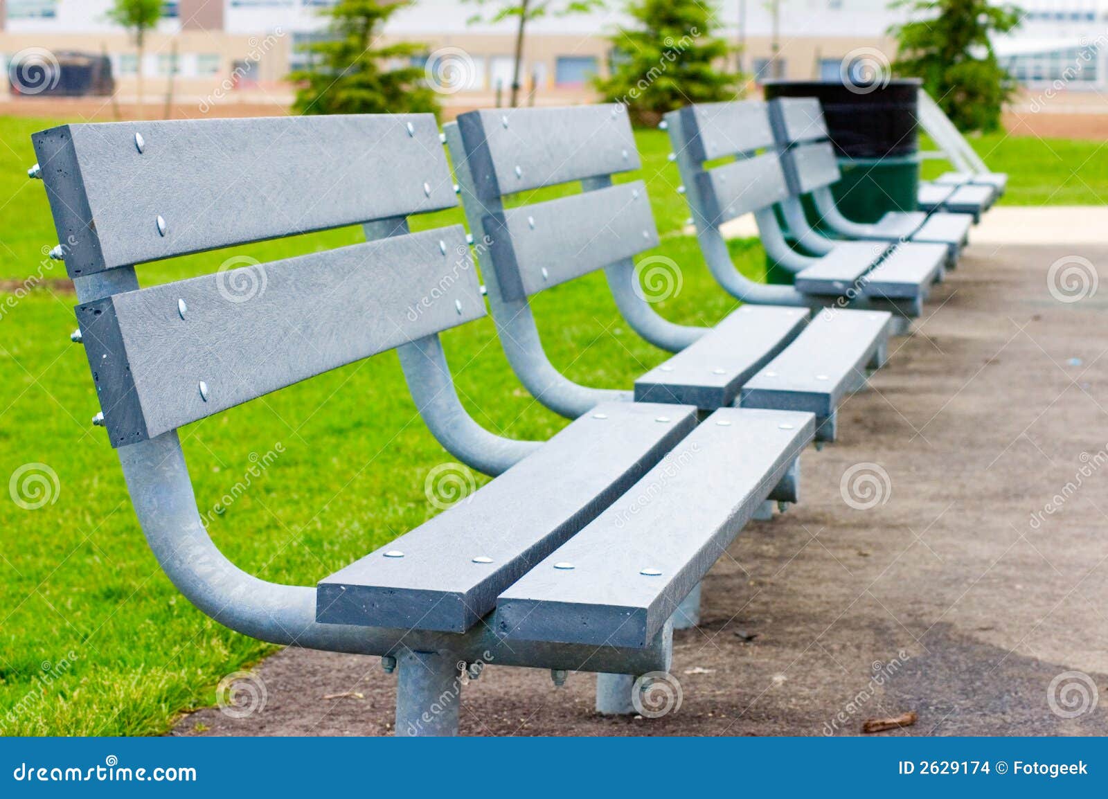 Empty Benches stock photo. Image of alone, grass, benches - 2629174