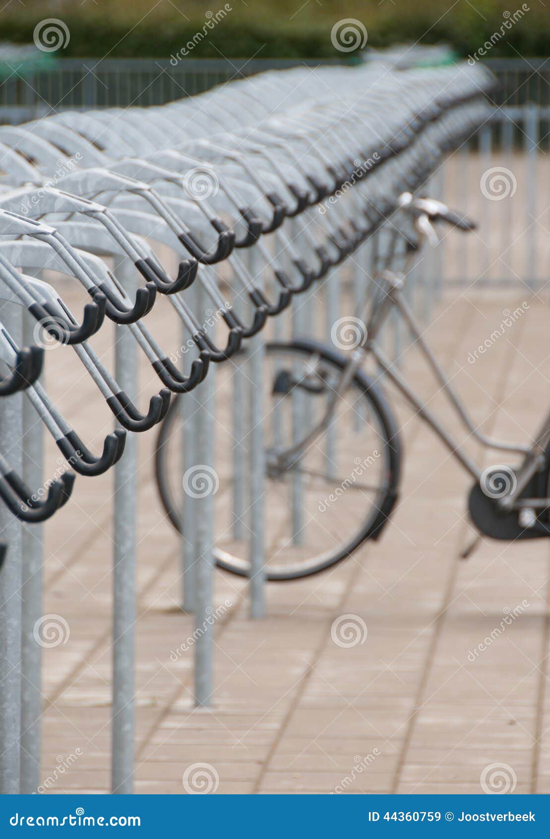 Empty Bike Storage Area with Lonely Bicycle Stock Image - Image of ...