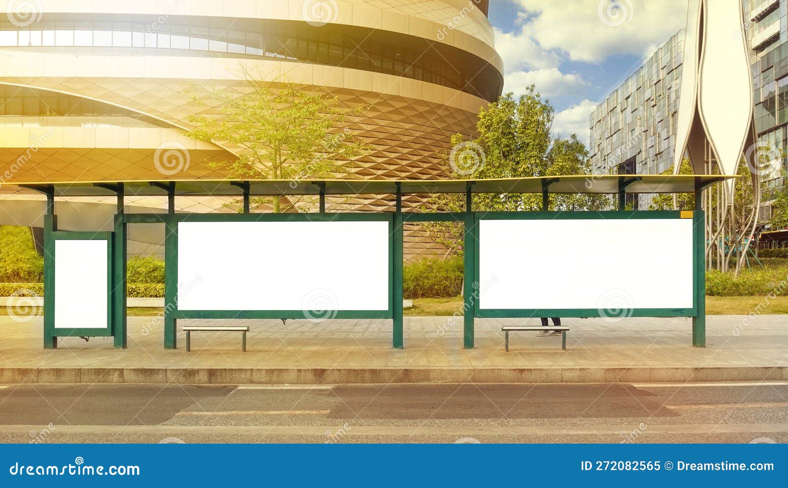 Empty Bill Board Bus Stop Blank Billboard Stock Image - Image of ...