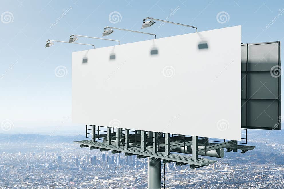 Empty Bill Board on City Background Side Stock Illustration ...