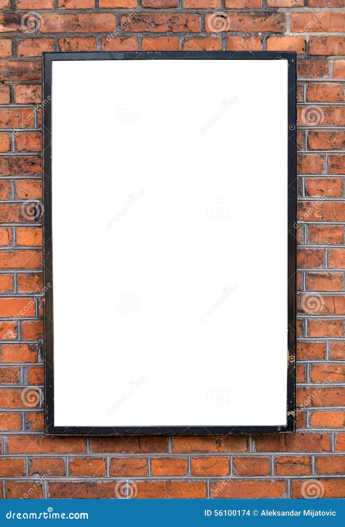 Empty Billboard on Brick Wall Stock Photo - Image of group, background ...