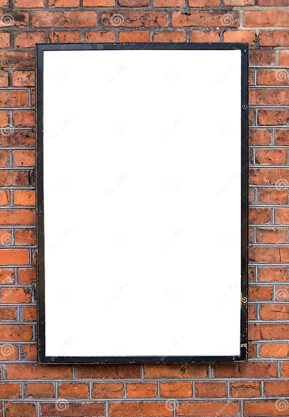 Empty Billboard on Brick Wall Stock Photo - Image of group, background ...