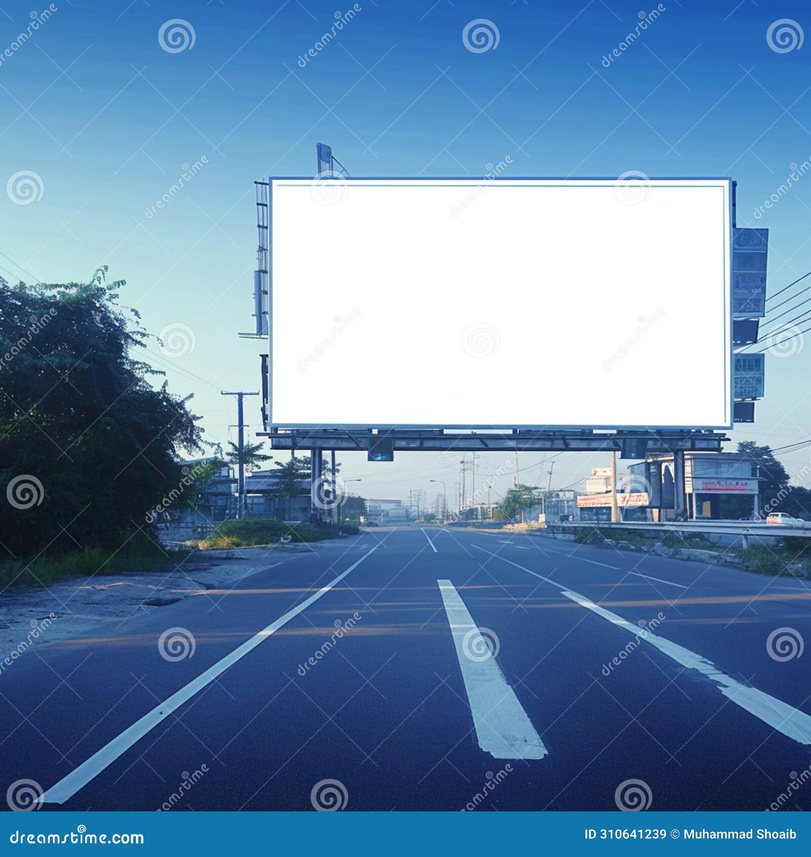 Empty Billboard Frames on Highway Road, Perfect for Advertising Mockup ...