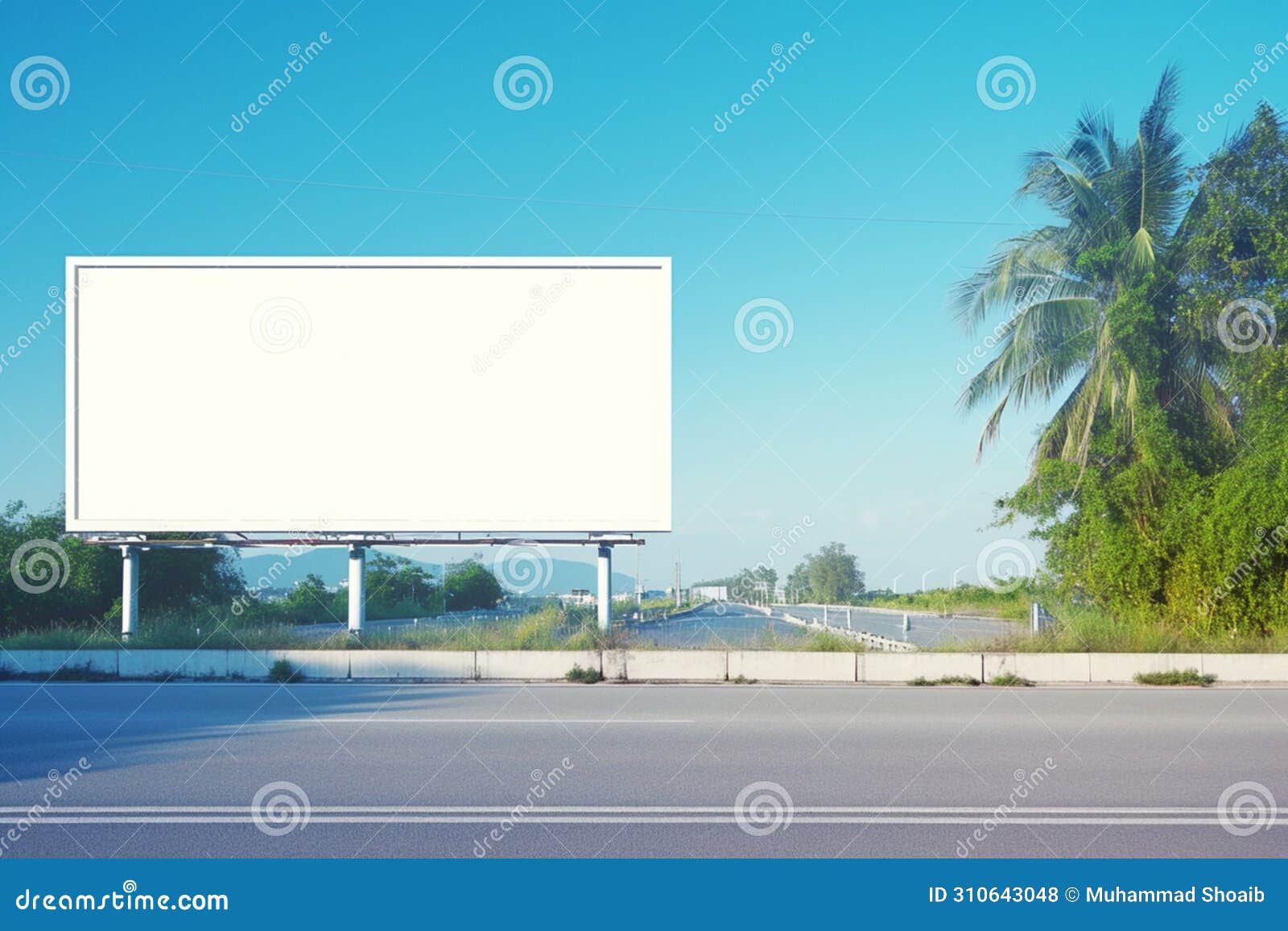 Empty Billboard Frames on Highway Road, Perfect for Advertising Mockup ...
