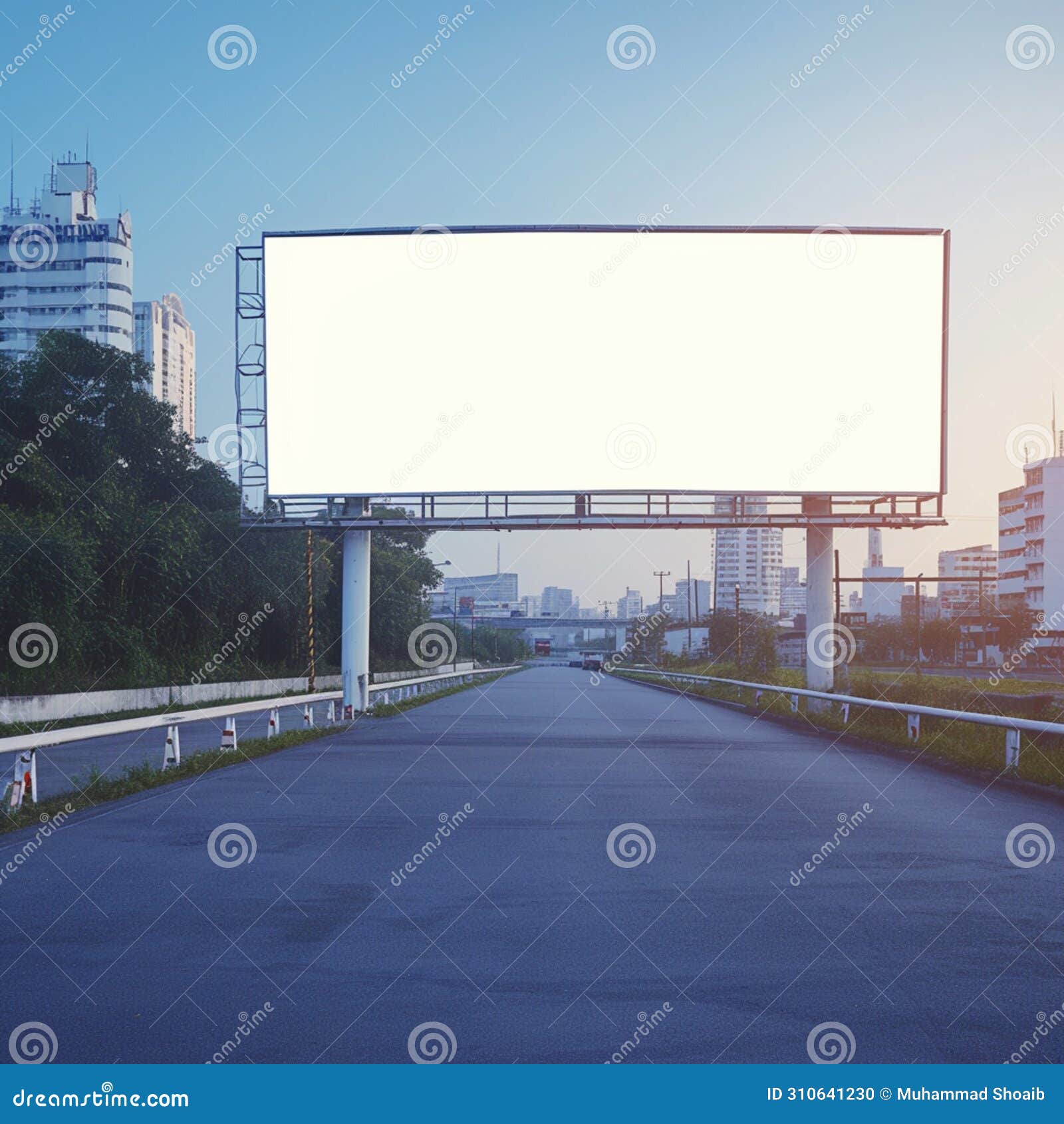Empty Billboard Frames on Highway Road, Perfect for Advertising Mockup ...