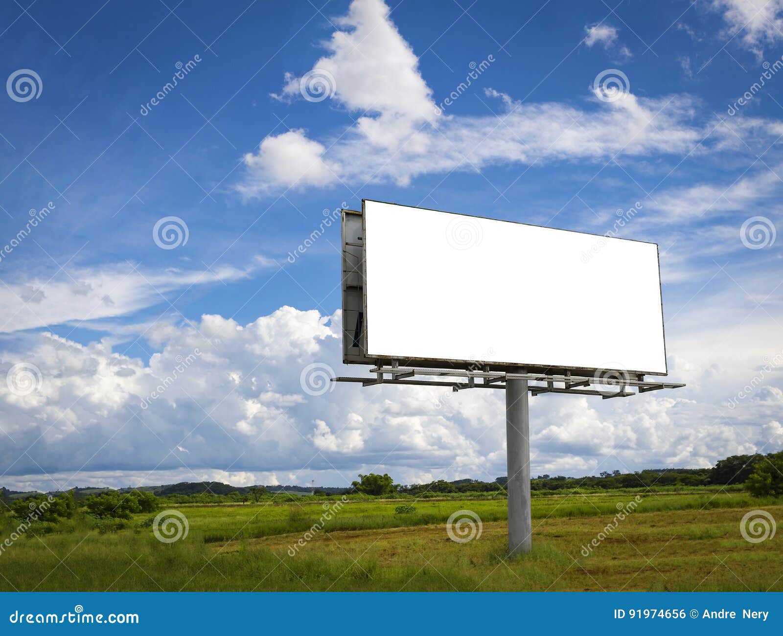 Empty Billboard in Front of Beautiful Cloudy Sky Stock Photo - Image of ...