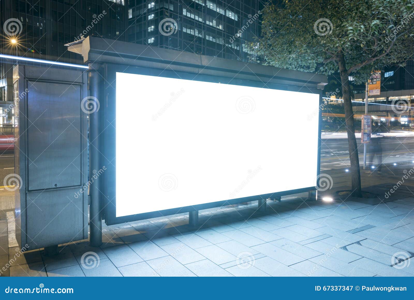 Empty Billboard at Night stock image. Image of billboard - 67337347