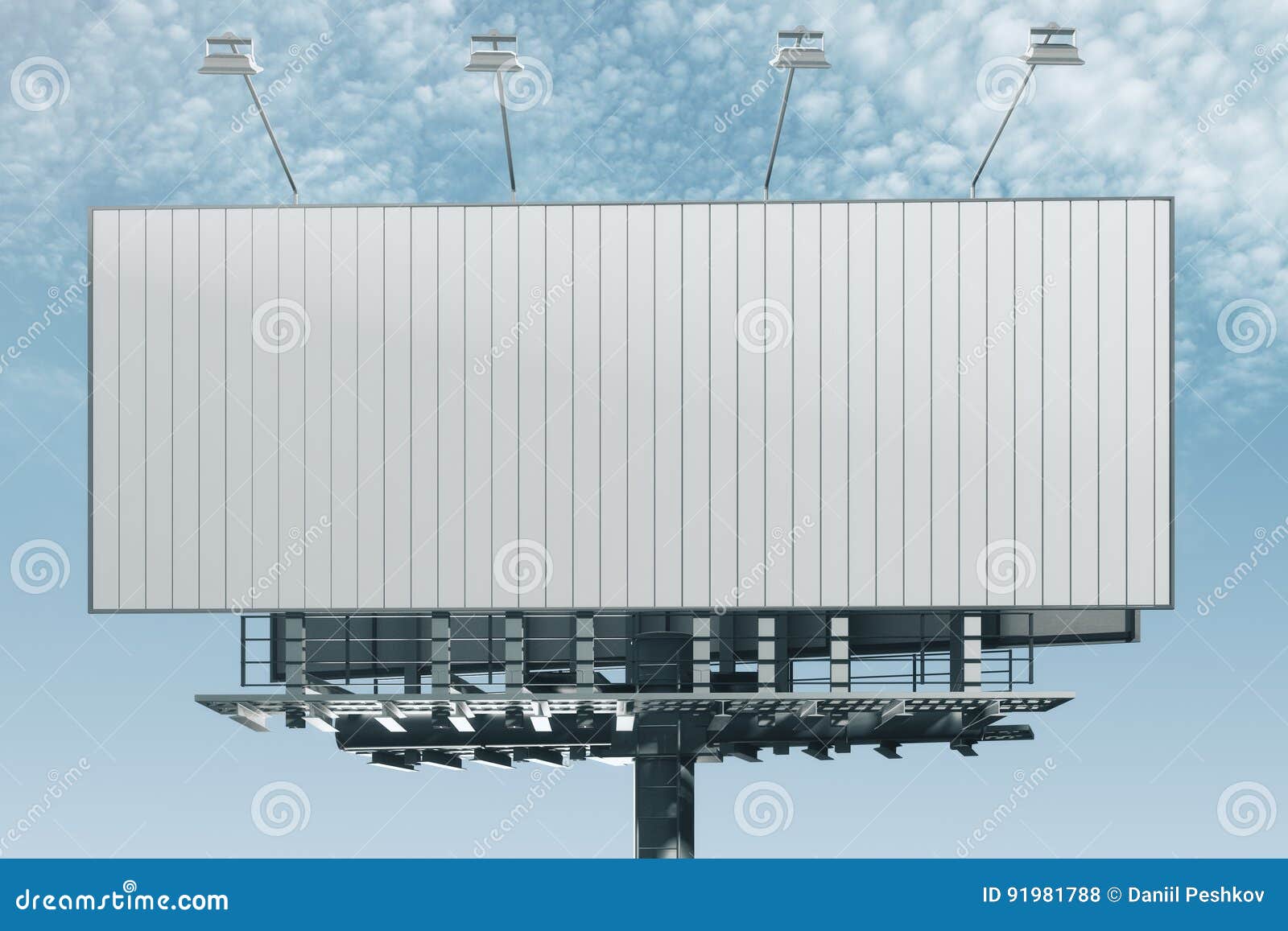 Empty Billboard on Sky Background Front Stock Illustration ...