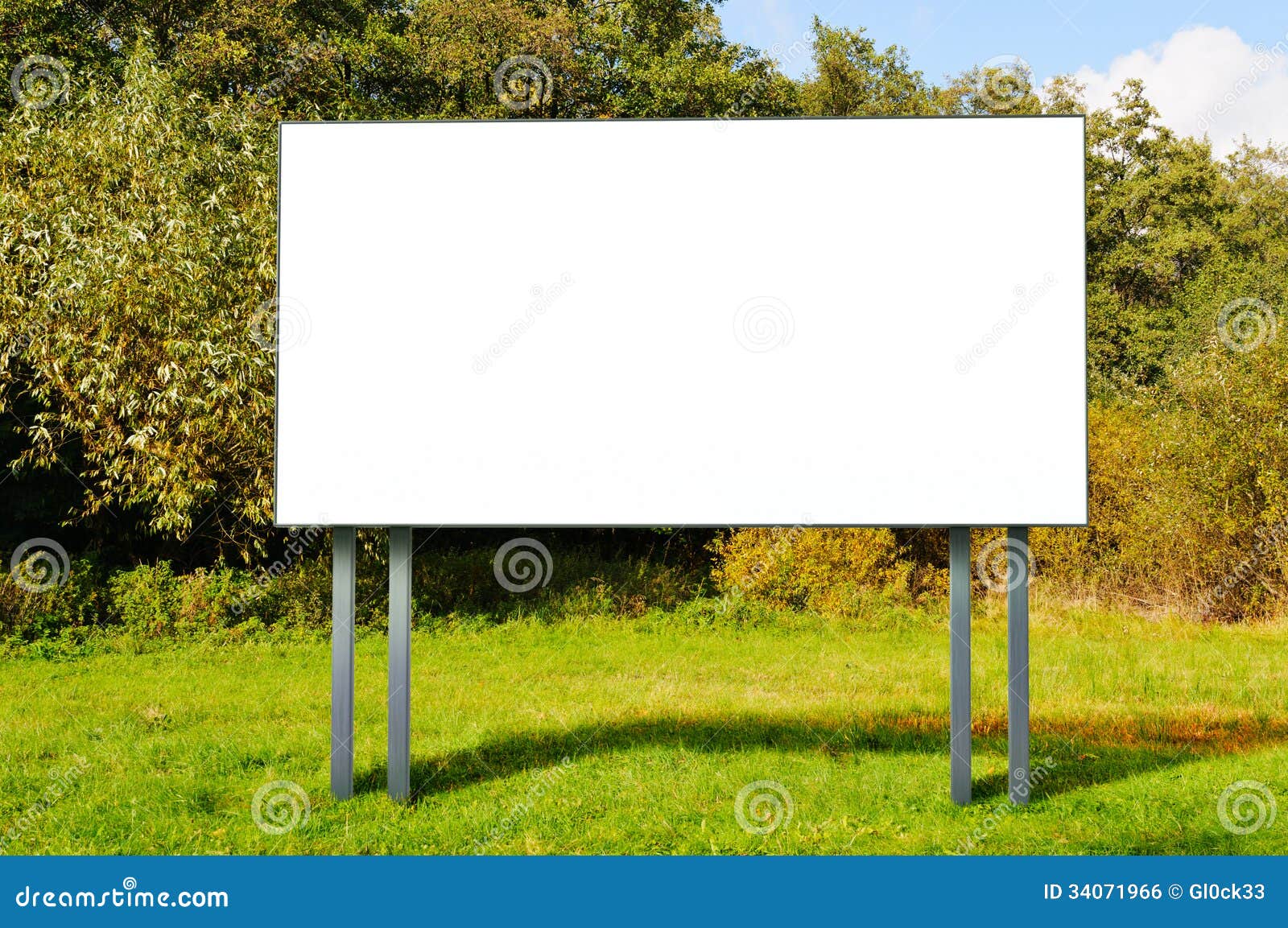 Empty Billboard Standing in a Field Stock Photo - Image of field, promo ...