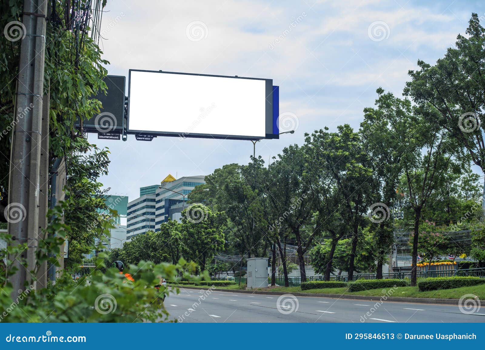 Empty Billboards on the Streets of Thailand Blank Billboard Stock Image ...