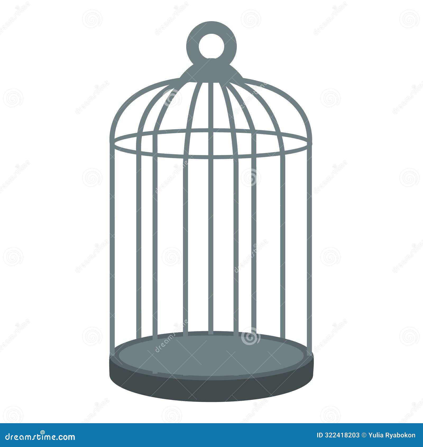 Empty Birdcage Standing on White Background Stock Vector - Illustration of birdcage, loneliness ...