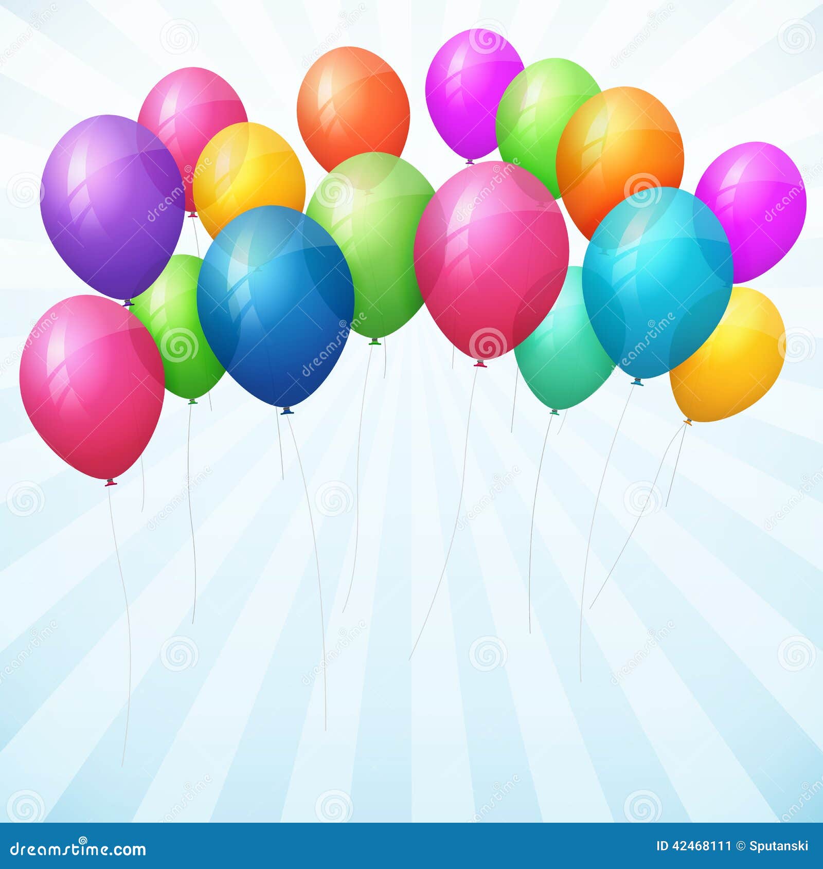 Empty Birthday Background with Colorful Balloons Stock Vector ...