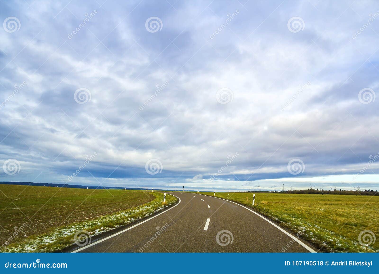 Empty Black Asphalt Road between Green Fields Stock Photo - Image of ...