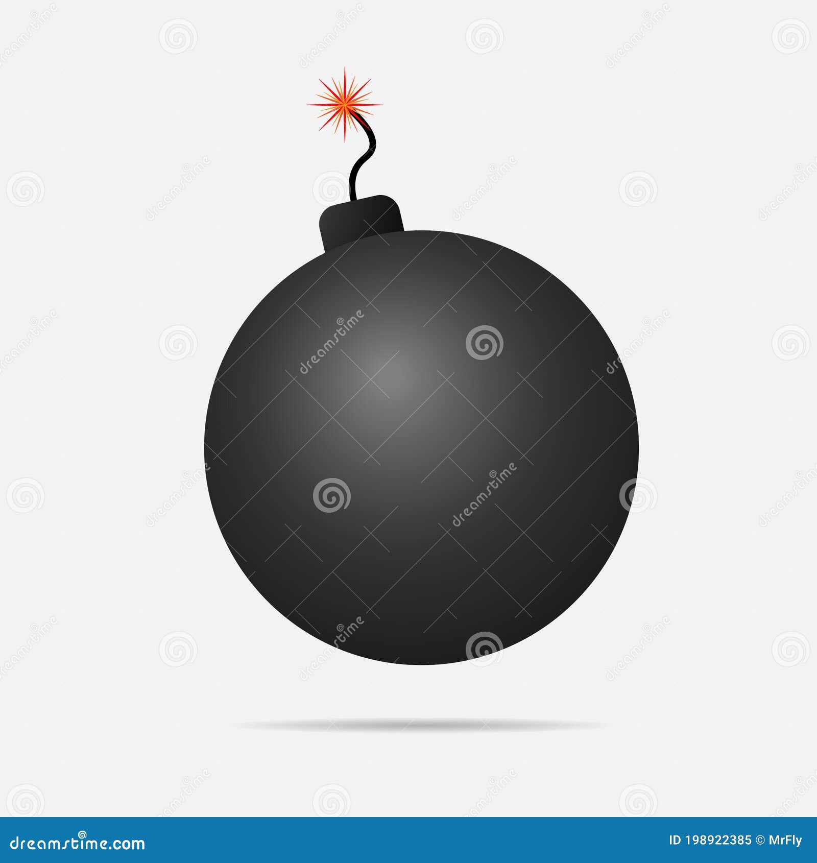 Empty Black Bomb on Plain Background Stock Vector - Illustration of ...