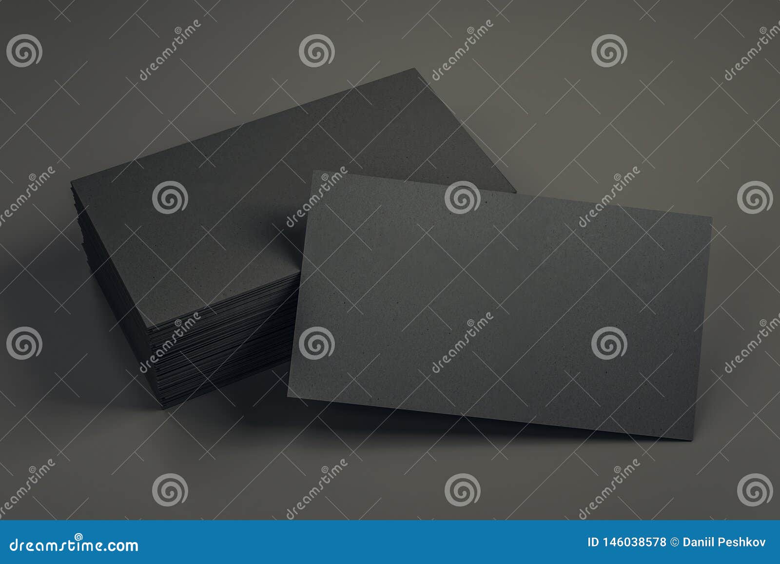 Empty Black Business Cards on Desk Stock Illustration - Illustration of ...