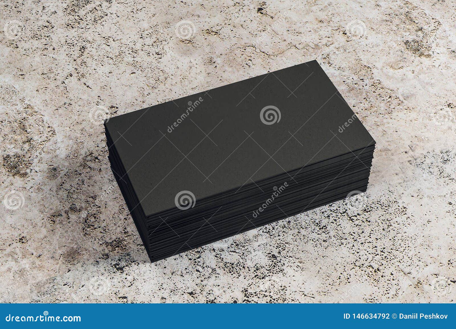 Empty Black Business Cards on Desktop Stock Illustration - Illustration ...