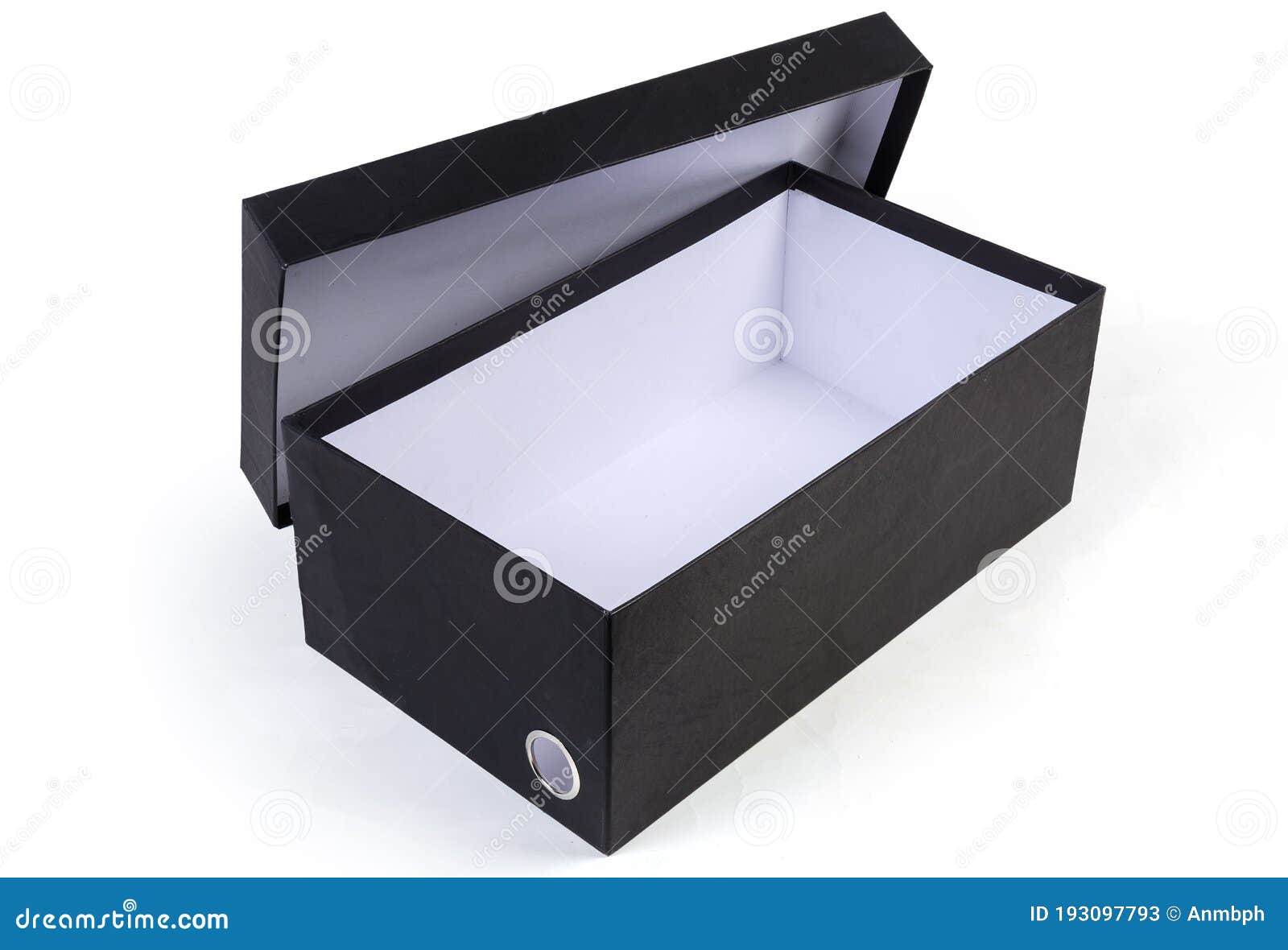 Empty Black Cardboard Shoes Box with Removed Lid Stock Image - Image of ...