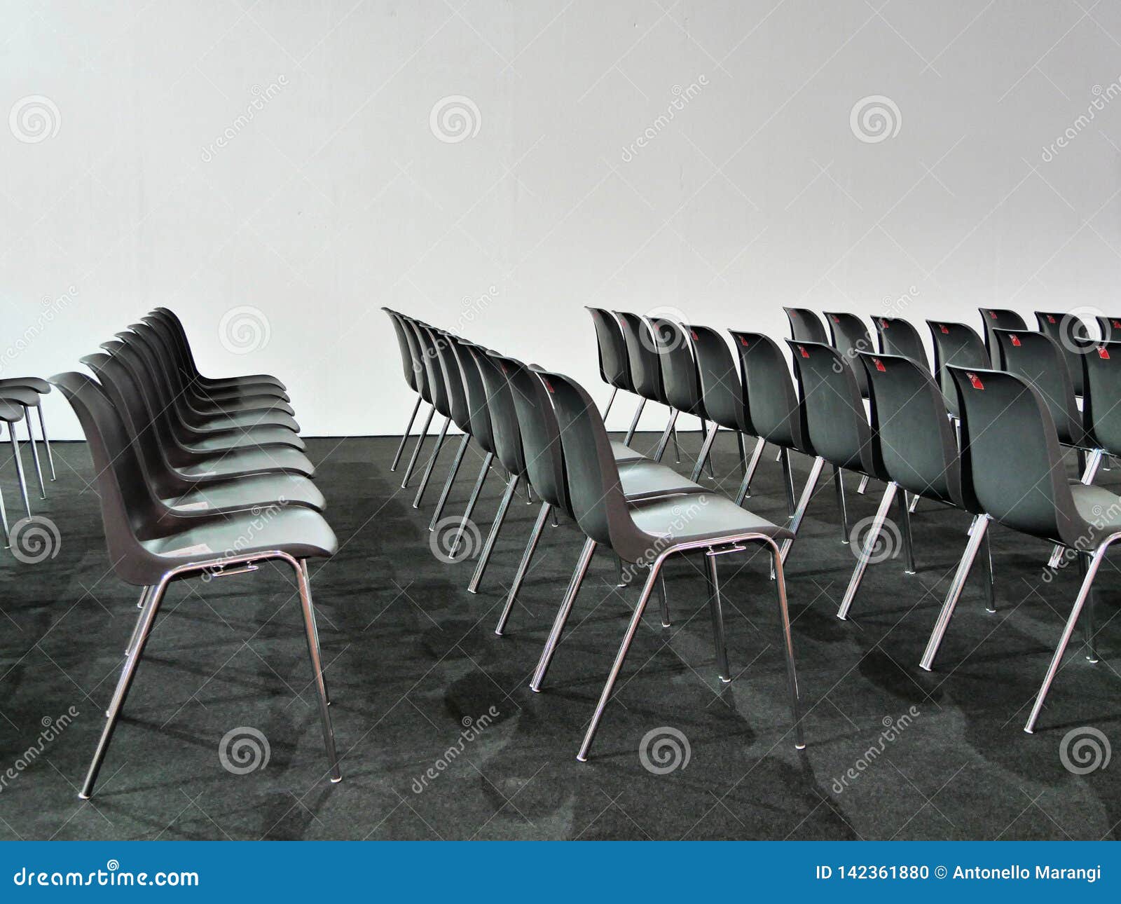 Empty Chairs Rows on White Background Stock Photo - Image of empty ...