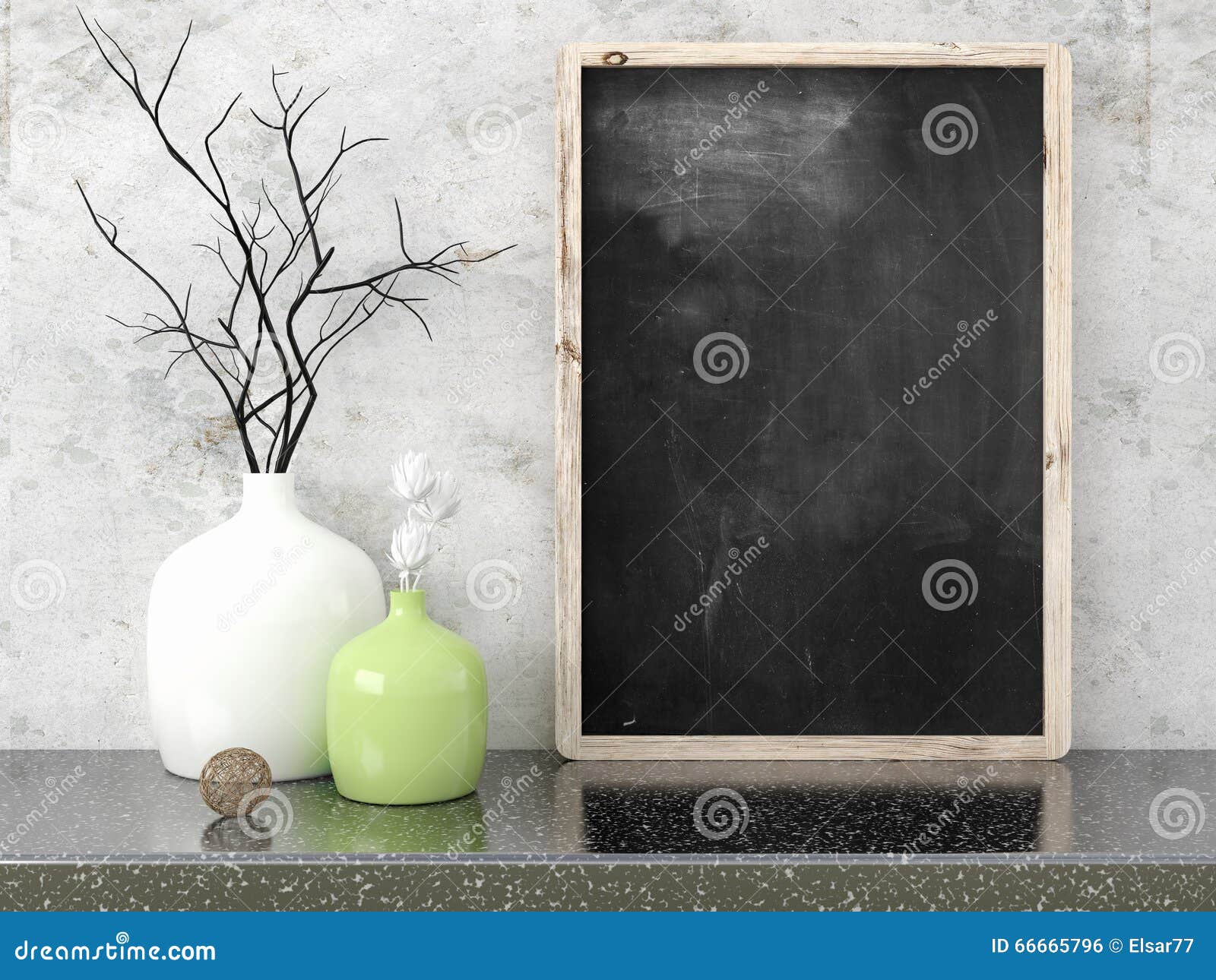 Empty Black Chalkboard, 3D Render Stock Illustration - Illustration of ...