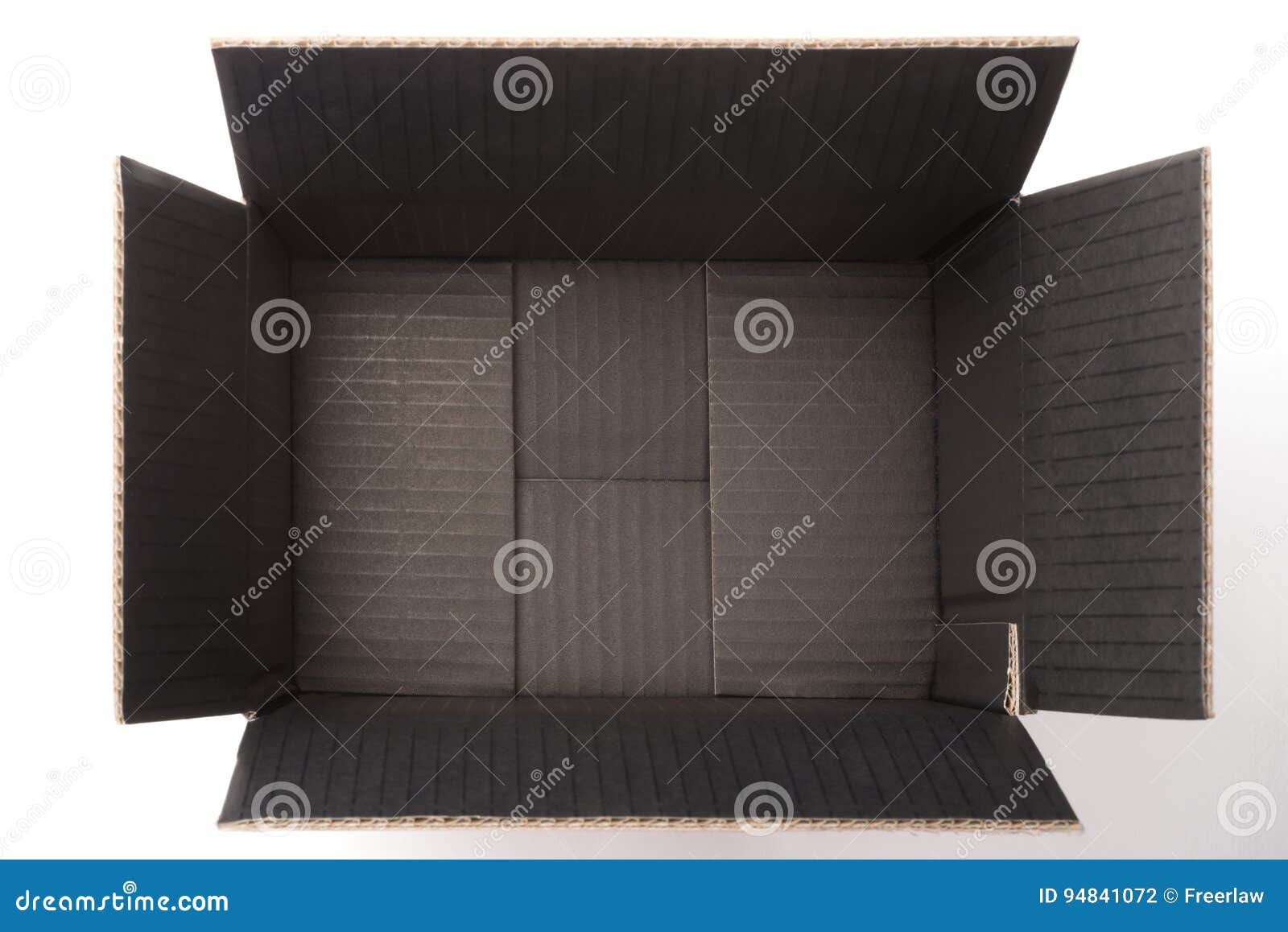 Empty Black Corrugated Carton Stock Photo - Image of board, packing ...