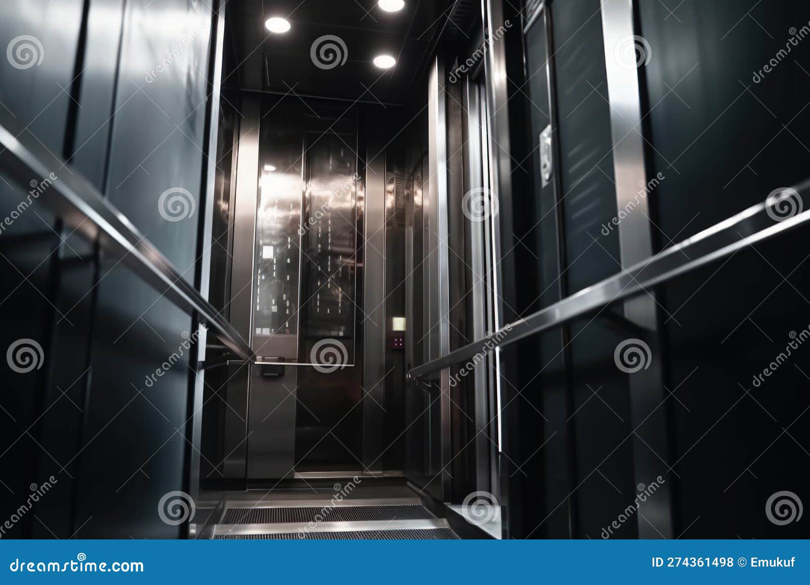 Empty Black Elevator Business Building Generative Ai Stock Illustration ...