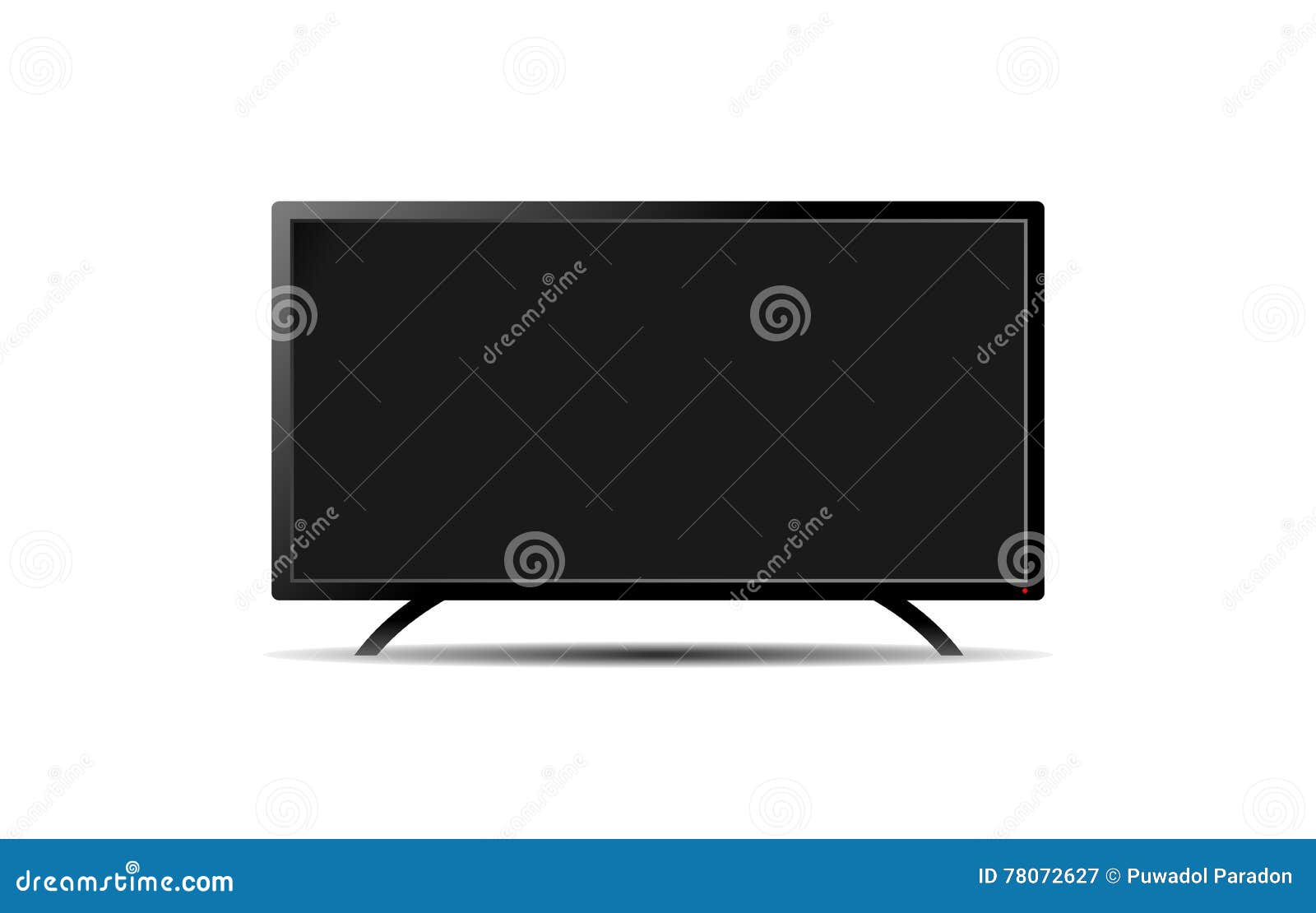 Empty Black Flat TV Wide Screen on a White Stock Vector - Illustration ...