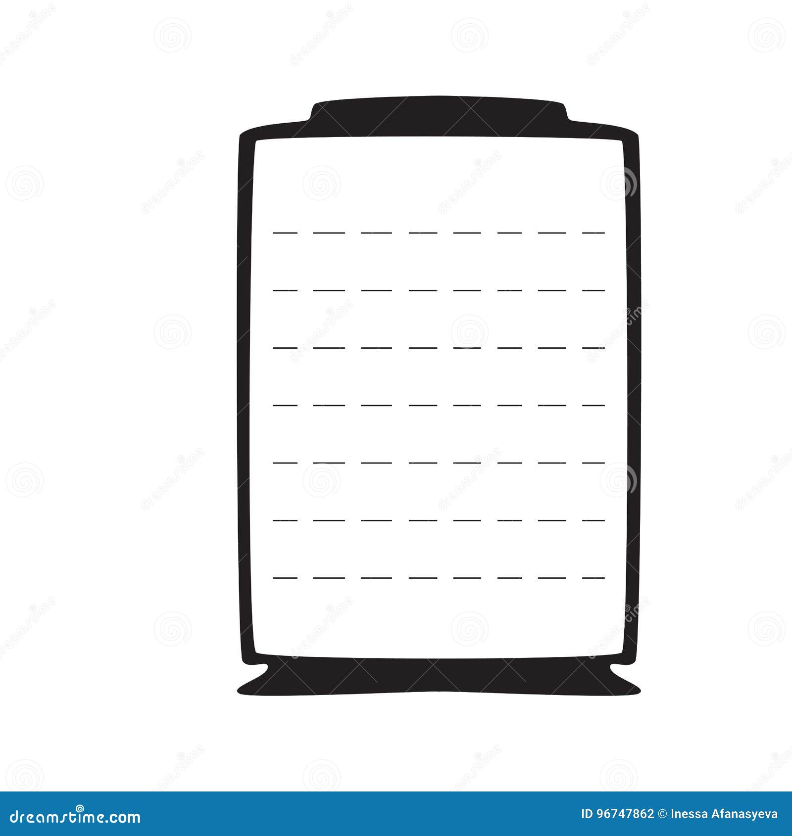 Empty Black Frame on a White Background with the List Stock Vector ...